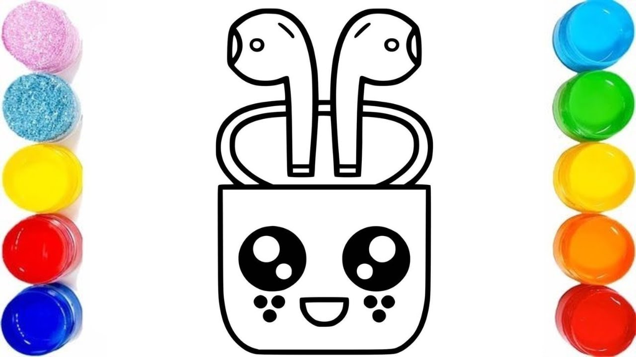 how to colour earbuds easy for kids and toddlers - YouTube