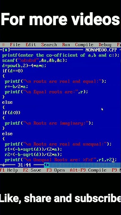 Program to solve Quadratic Equation।#shorts#cprogramming#quadraticequationcoding#loopinc#coding# ...