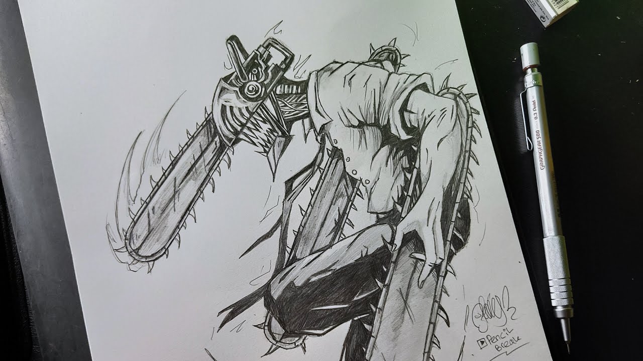 Drawing Denji | Menggambar Denji : Chainshaw man - YouTube