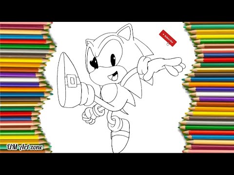 How to draw Modern Super Sonic - Sonic The Hedgehog||Sonic Drawing easy ...