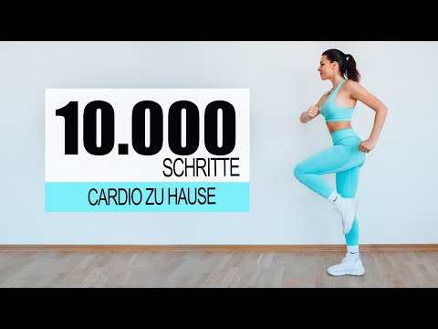 10,000 Schritte HOME WORKOUT! CARDIO Training OHNE Inventar KEINE Sprünge!