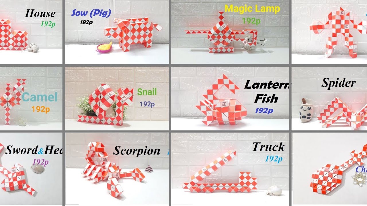 100 Shapes Of Rubik's Twist / Magic Ruler 192 Pieces (From 1 To 100 ...