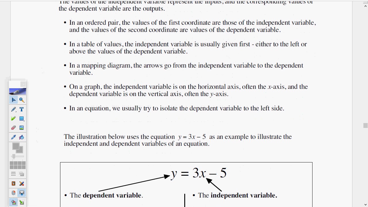 Unit 3 Lesson 2- Independent vs Dependent & X vs Y Relations (Math10 ...