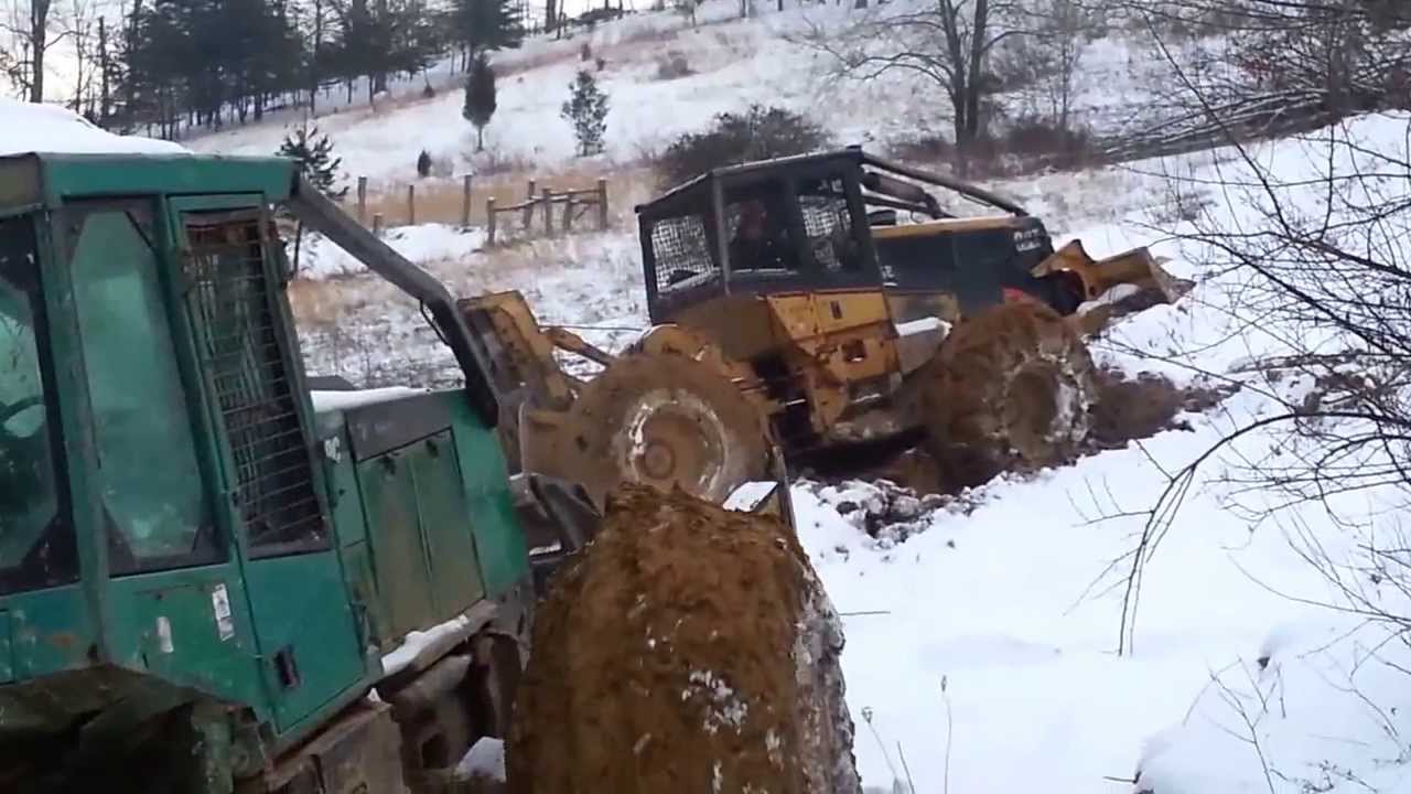 Winter logging - YouTube
