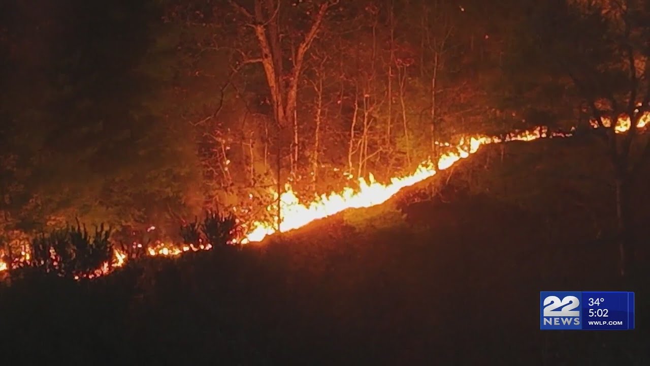 State tracking four brush fires in western Massachusetts - YouTube