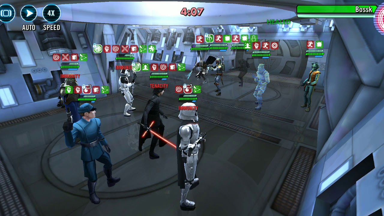 SWGOH Wat + FO vs Bossk BH - YouTube