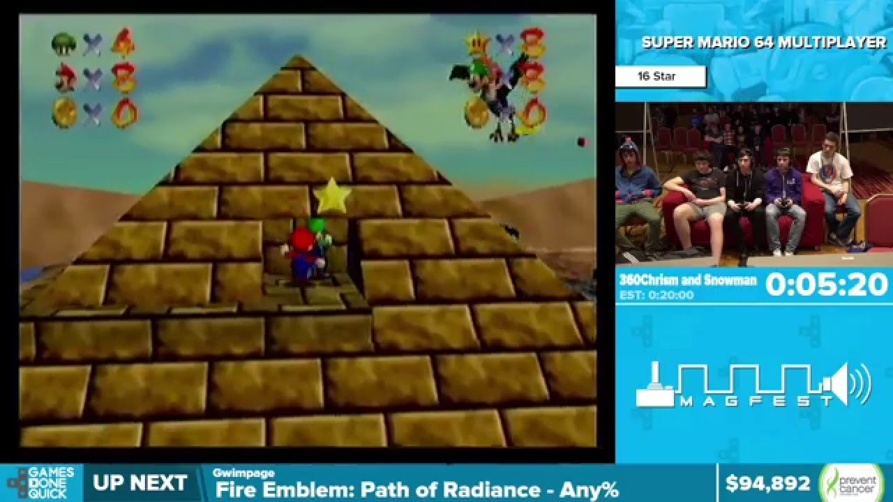 Super Mario 64 Multiplayer by 360Chrism, Snowman in 15:09 - Awesome ...