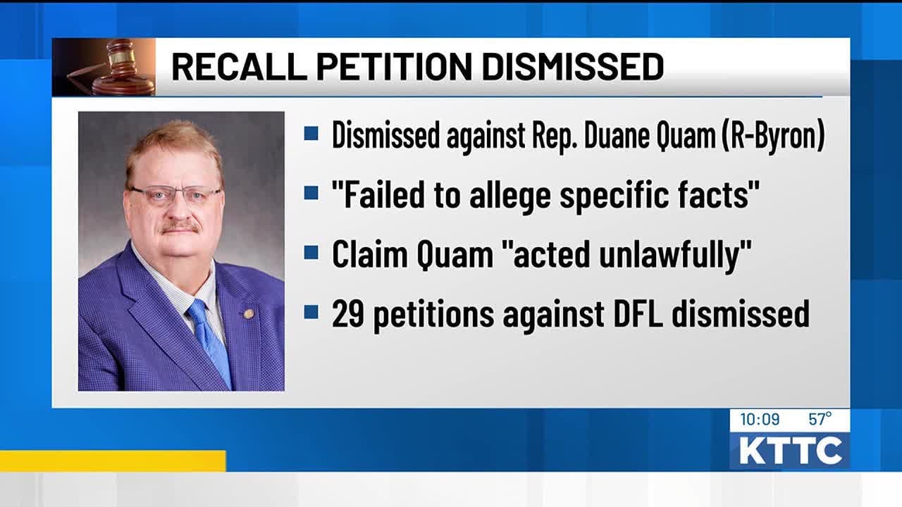 Recall petitions of Rep. Duane Quam, other representatives dismissed ...
