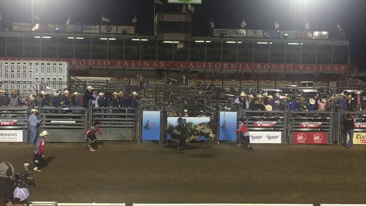 Salinas Rodeo Pro Bull Riding PBR July 18, 2018 AWESOME RIDER 3! - YouTube
