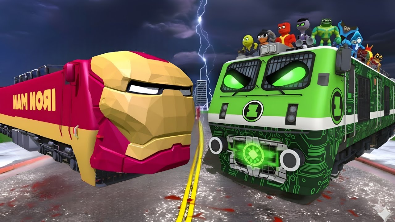 Ben 10 Train attack Ironman Train in Indian Bikes Driving 3d - YouTube