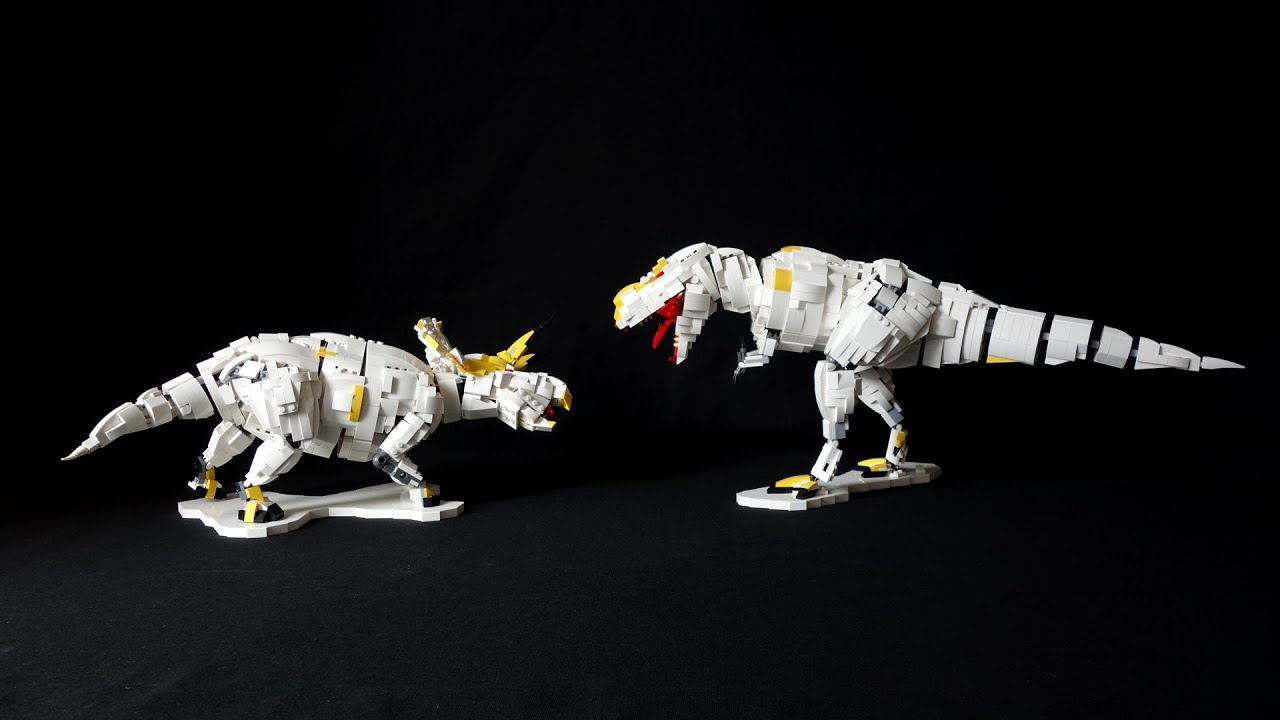 LEGO Arctic Triceratops vs T-rex (part 1) - YouTube
