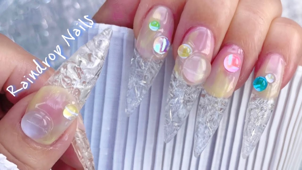 Sub 내 손톱에 이슬비가 톡톡톡☔🫧 투명한 여름비 네일💗 드릴오프부터 네일케어까지 유리알네일 여름네일 네일아트 셀프네일 Asmr Youtube