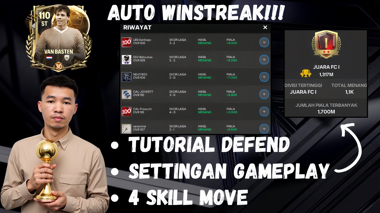 AUTO WINSTREAK!?! TUTORIAL DEFEND DAN SETTINGAN GAMEPLAY! - EA FC ...