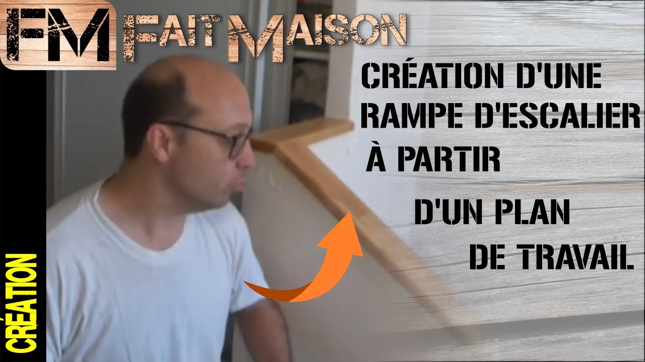 Je fabrique une rampe d'escalier en hêtre à partir d'un plan de travail ...