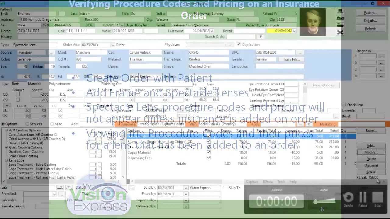 My Vision Express Procedure Code Setup, Pricing & Utilization - YouTube