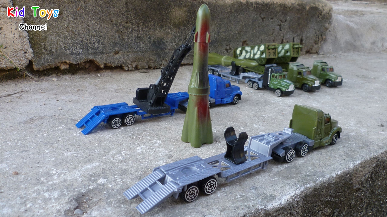 Military Vehicles Military Trailer Truck Rocket Missile & Trailer Crane ...