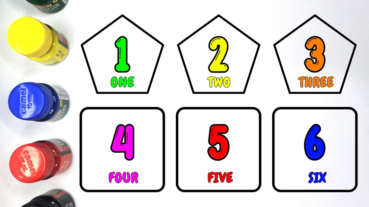 Write Numbers in shapes | Pentagon, Square | 1 to 6 in shapes | Maplu ...