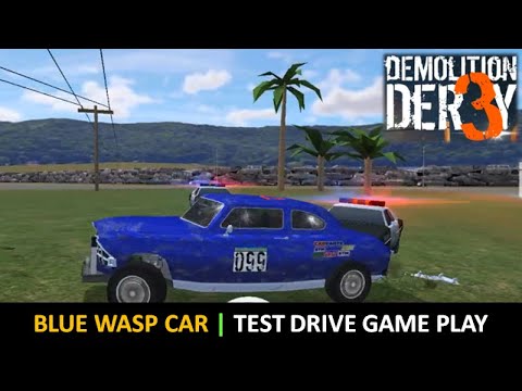 Test Drive for Blue Wasp Car in the Salvage Yard | Demolition Derby 3 I ...