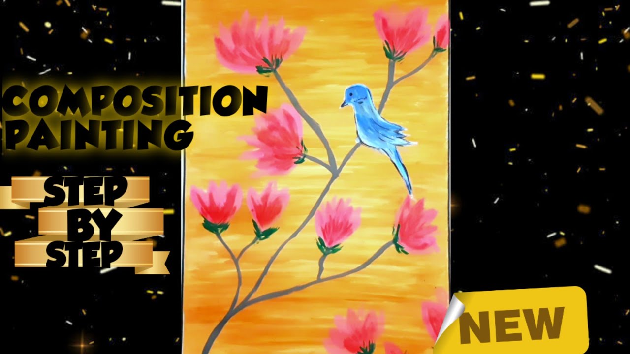 Easy Composition Painting Tutorial for Beginners || Step by Step ...