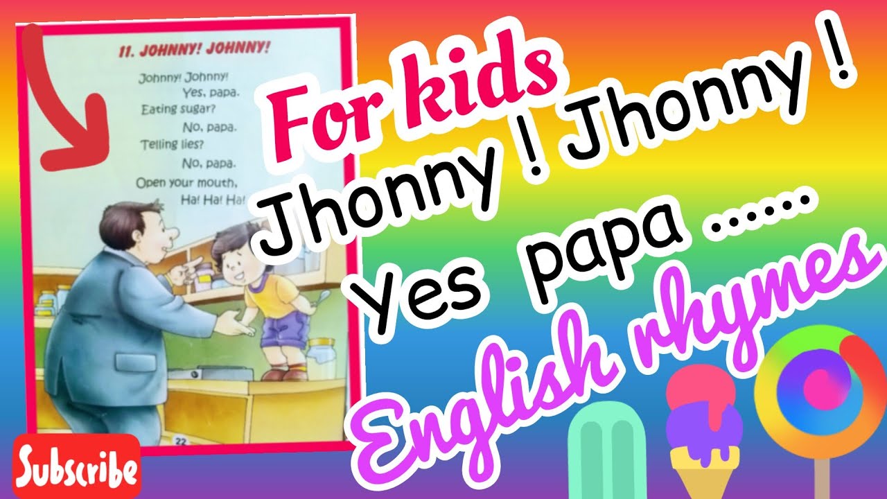 Johny Johny Yes Papa Eating Sugar No Papa English Rhyme For Kids/Johny ...