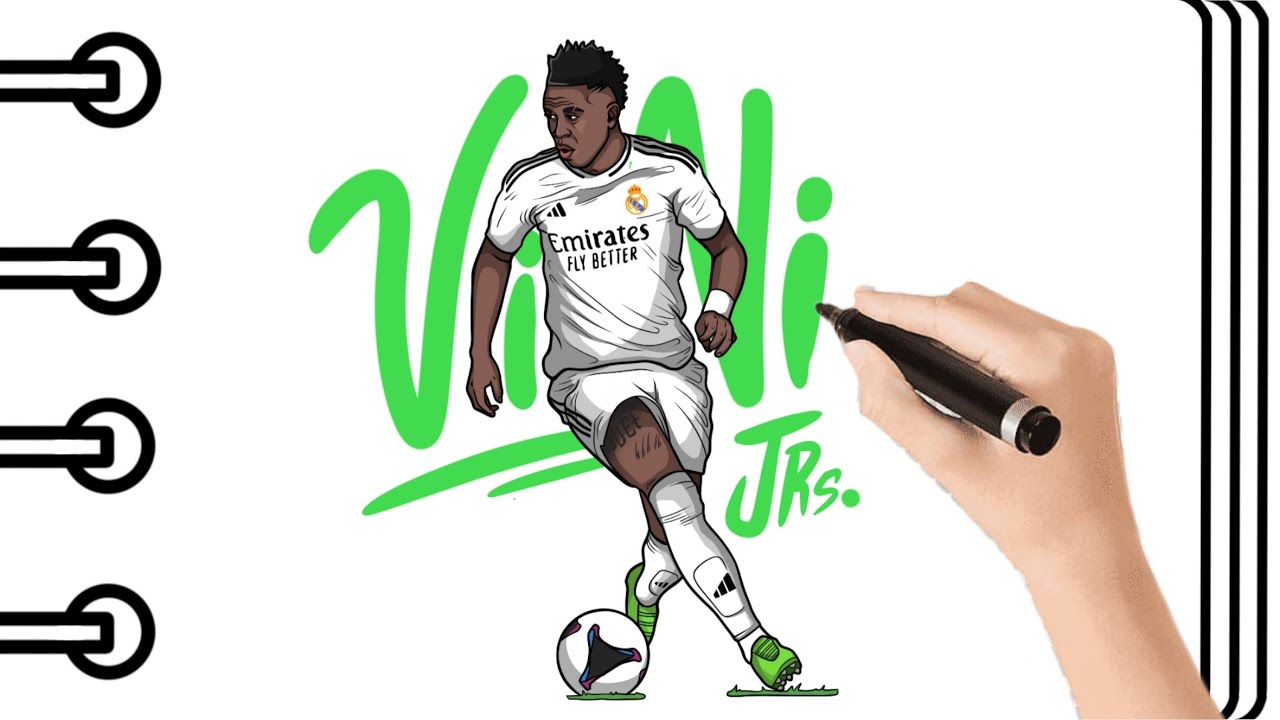 Como Dibujar a VINICIUS JUNIOR paso a paso FÁCIL | Mapi Art TV. - YouTube