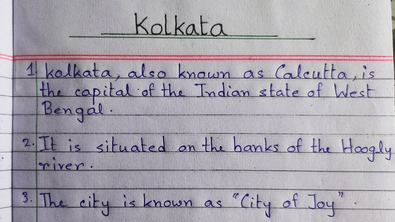 10 lines Essay on Kolkata || Essay on Kolkata in English || Few Easy ...