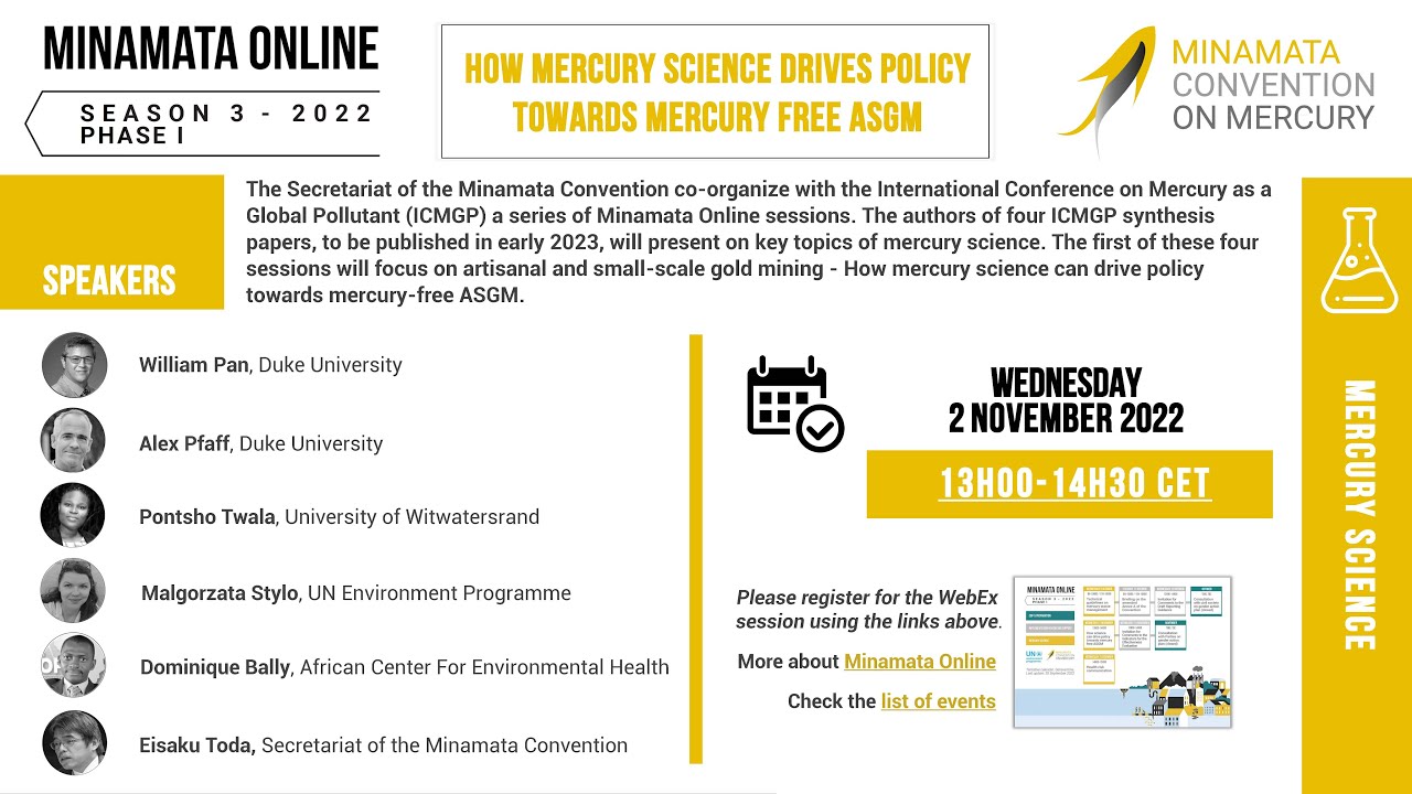 How mercury science drives policy towards mercury-free ASGM (2 November ...