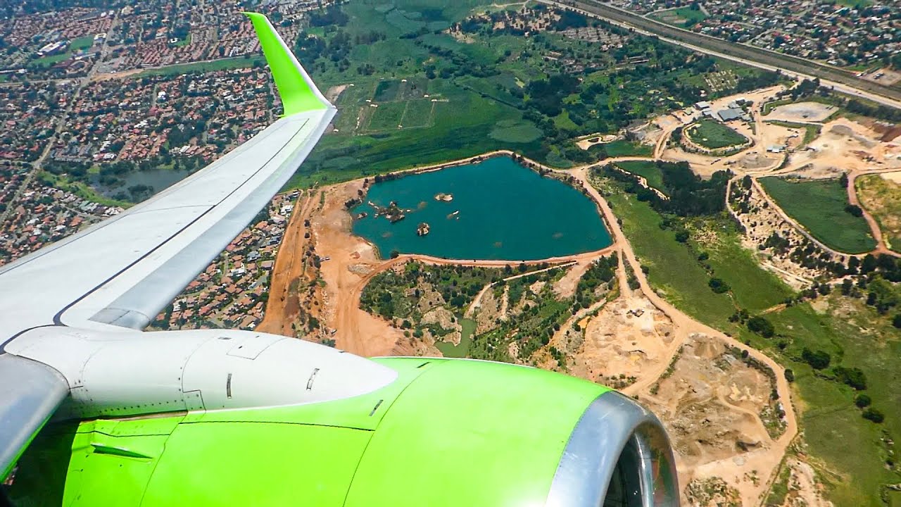 Takeoff from Johannesburg: Kulula 737-800 (ZS-ZWE) - YouTube