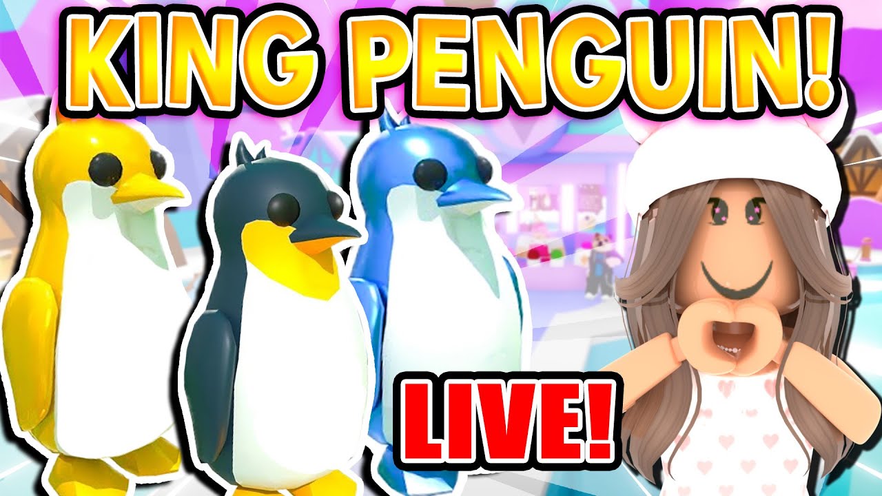 🔴 LIVE! NEW Adopt Me Update! Neon King Penguin Mission + Ice Cream Shop ...