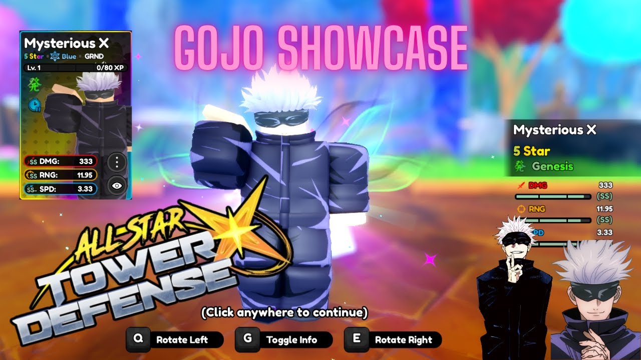 Gojo (Mysterious X) 5-Star Showcase | All Star Tower Defense X (ASTDX ...