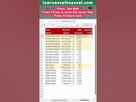 Calculate Running Totals based on Criteria in Excel with SUMIFS Function in Excel Formula - YouTube