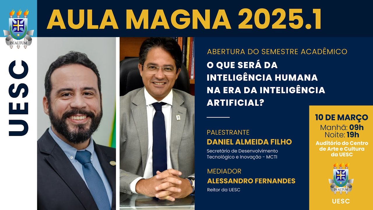 Transmissão ao Vivo – Aula Inaugural da Uesc 2025.1 - YouTube
