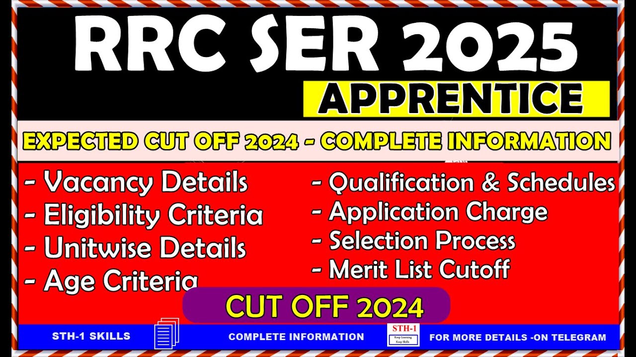 RRC SER Kolkata Apprentice Cut Off 2024 | RRC SER Apprentice Safe Score with Complete ...