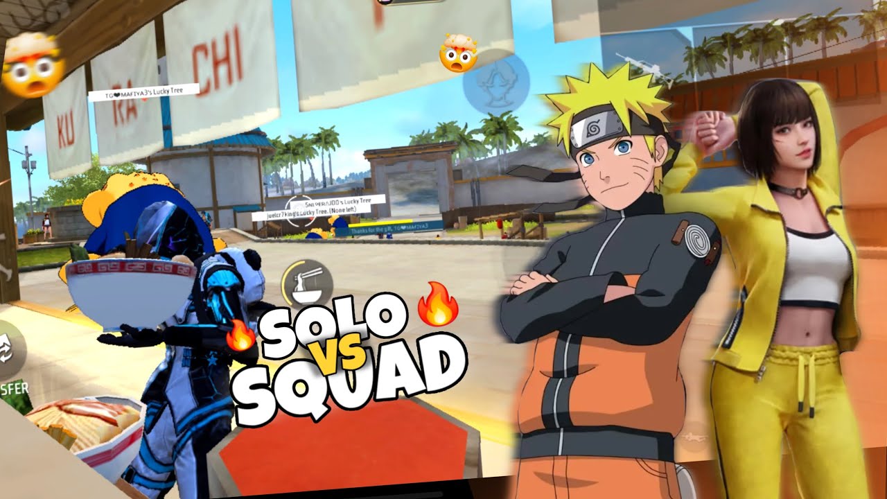 Free Fire Max x Naruto 🔥🔥 First look Solo vs Squad Gameplay Br Rank ...