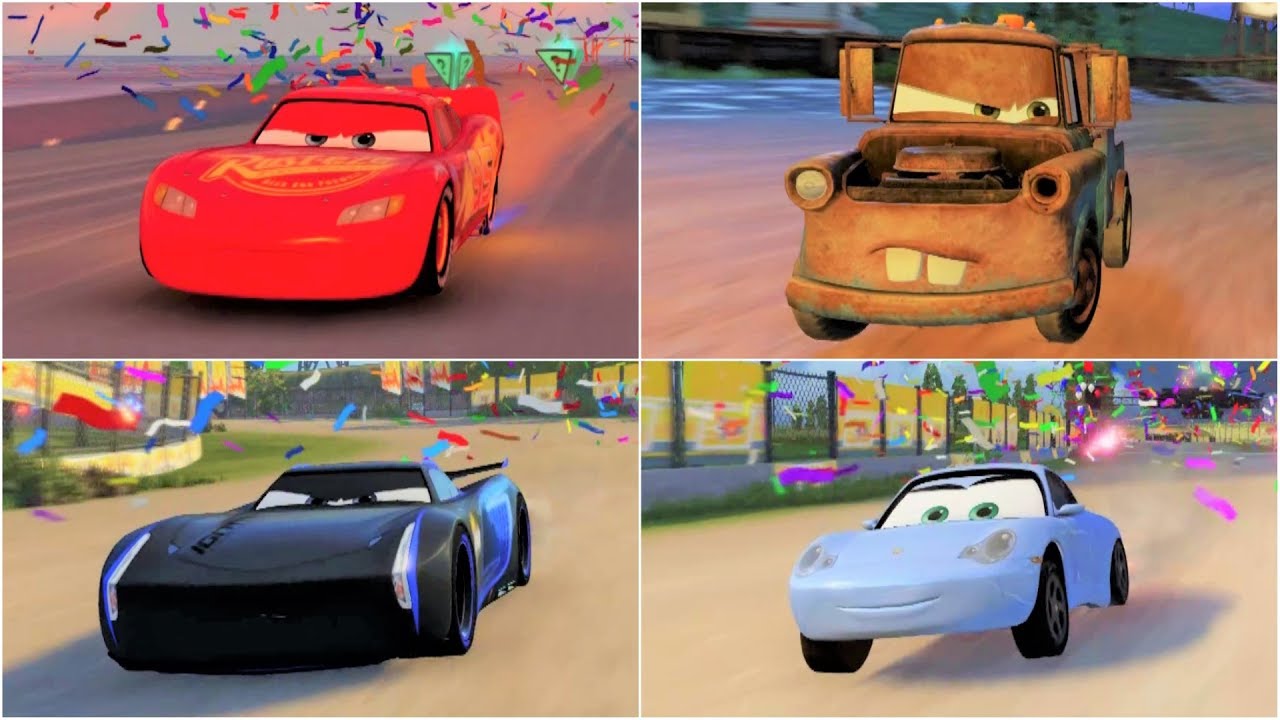 Cars 3: Driven to Win Lightning, Mater, Sally, Jackson Storm Gameplay ...
