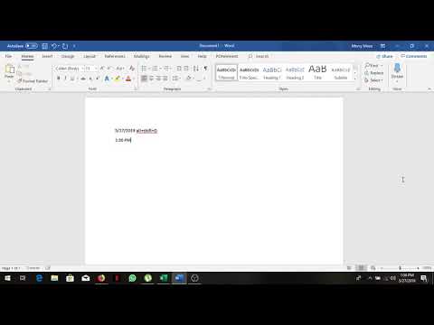 Inserting the current date and time in Word - YouTube
