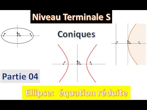 Conique Partie 4, Ellipse, équation réduite, éléments caractéristiques ...
