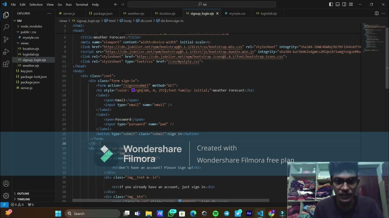 build web application using node.js, express.js and database integration - YouTube
