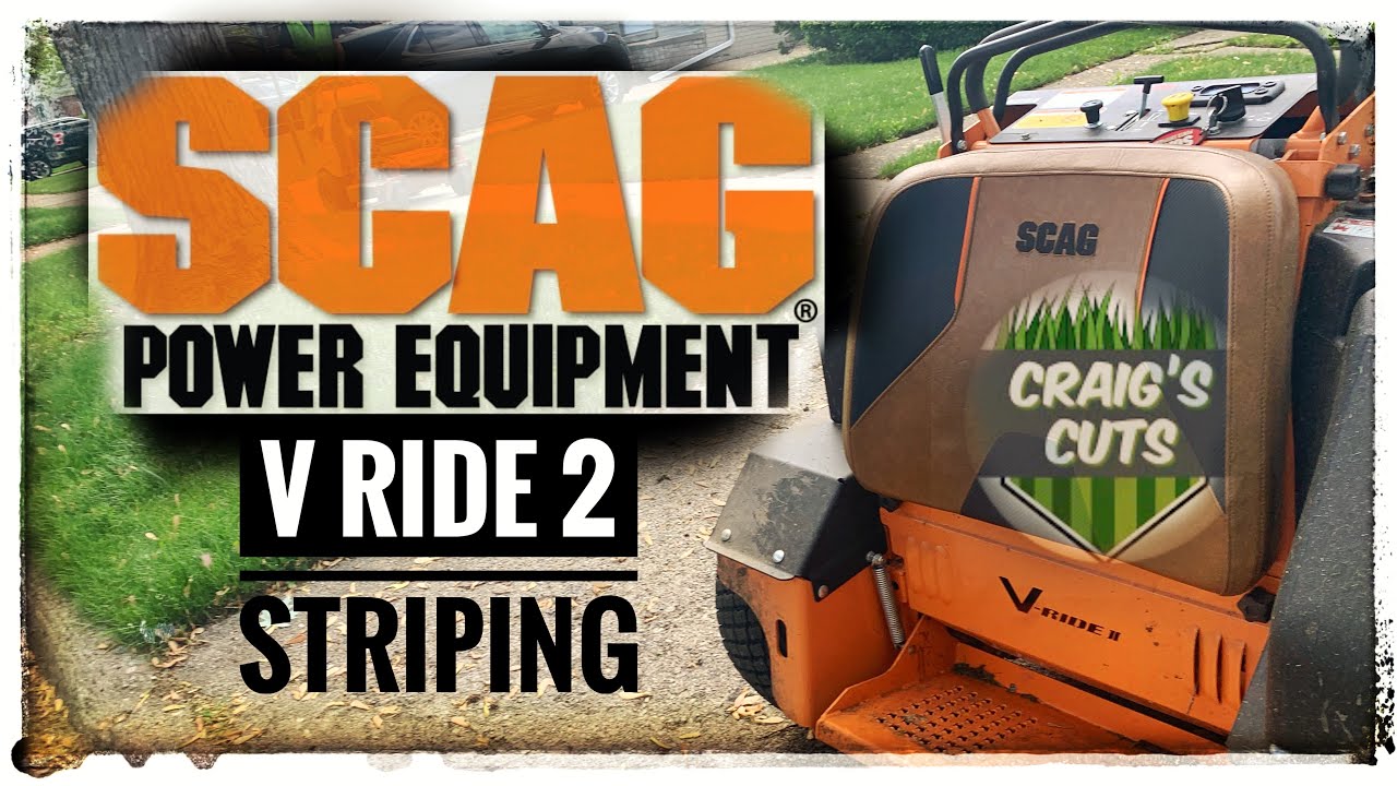 🟠 SCAG V ride 2 🟠 zero turn stand on mower striping II mowing vlog #54 ...