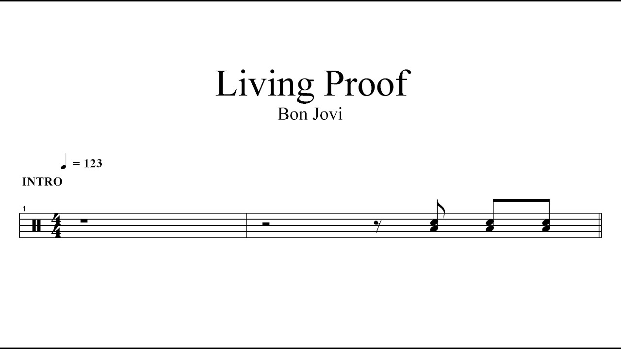 Bon Jovi-Living Proof | Drum Sheet Music - YouTube