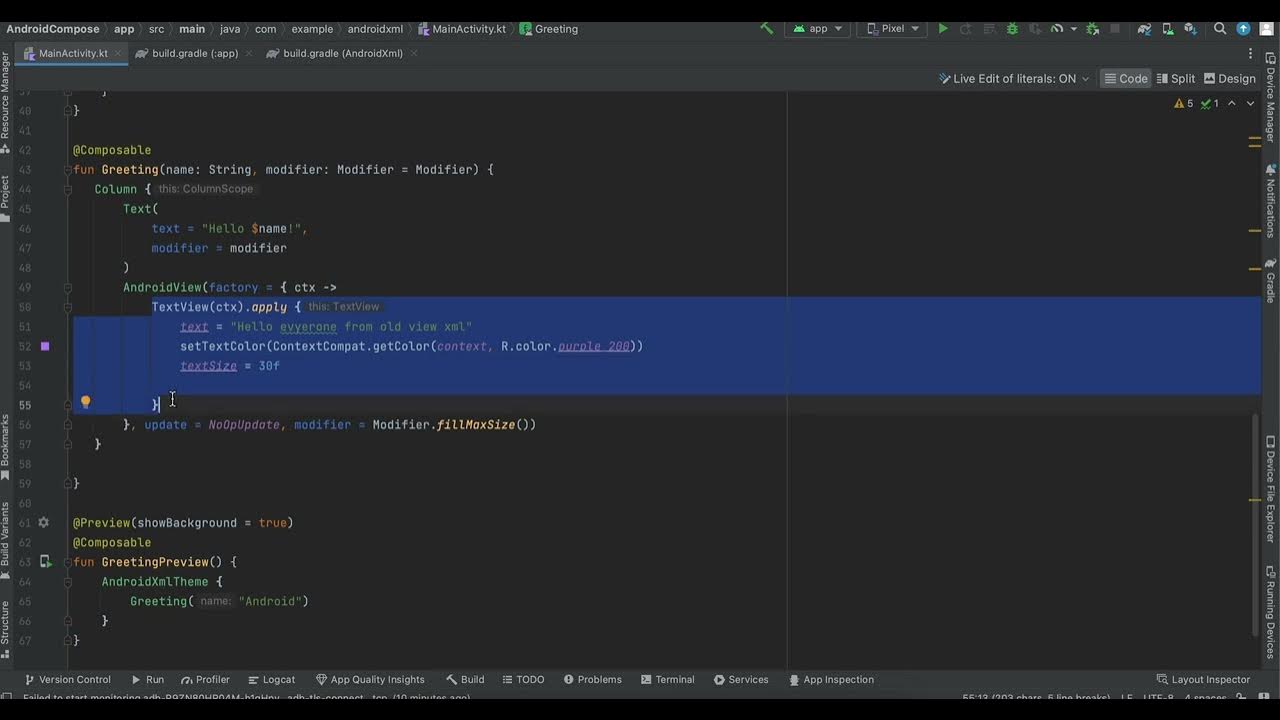 How to use old xml view inside a Jetpack compose project in native android - YouTube