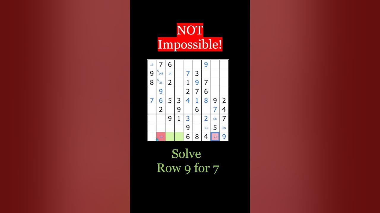Impossible Sudoku Solve Made Easy – Sudoku Shorts 45 #Sudoku #Puzzle # ...