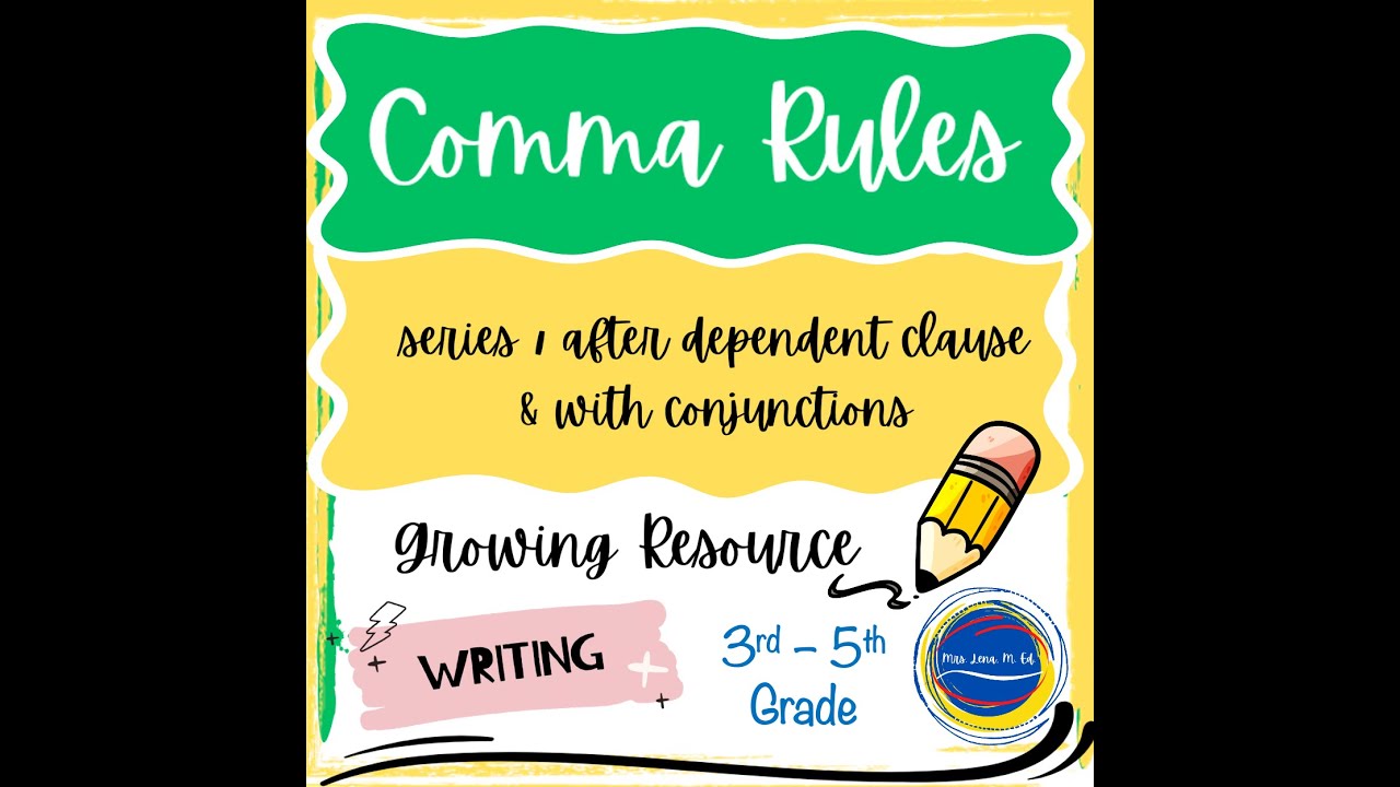 Comma Rules Series and More Lesson and Practice ELA 4.C.3.1 and ELA 3.C ...