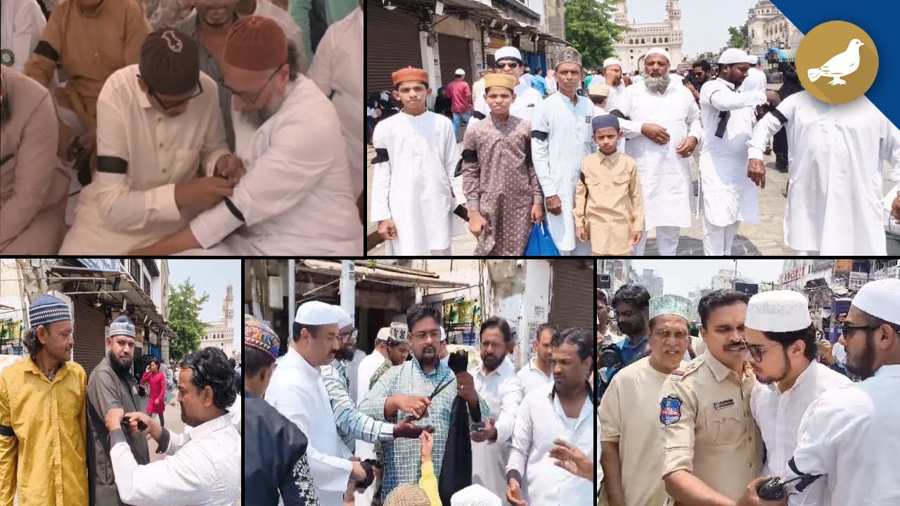 Hyderabad: Muslims wear black arm bands as a mark of protest against ...