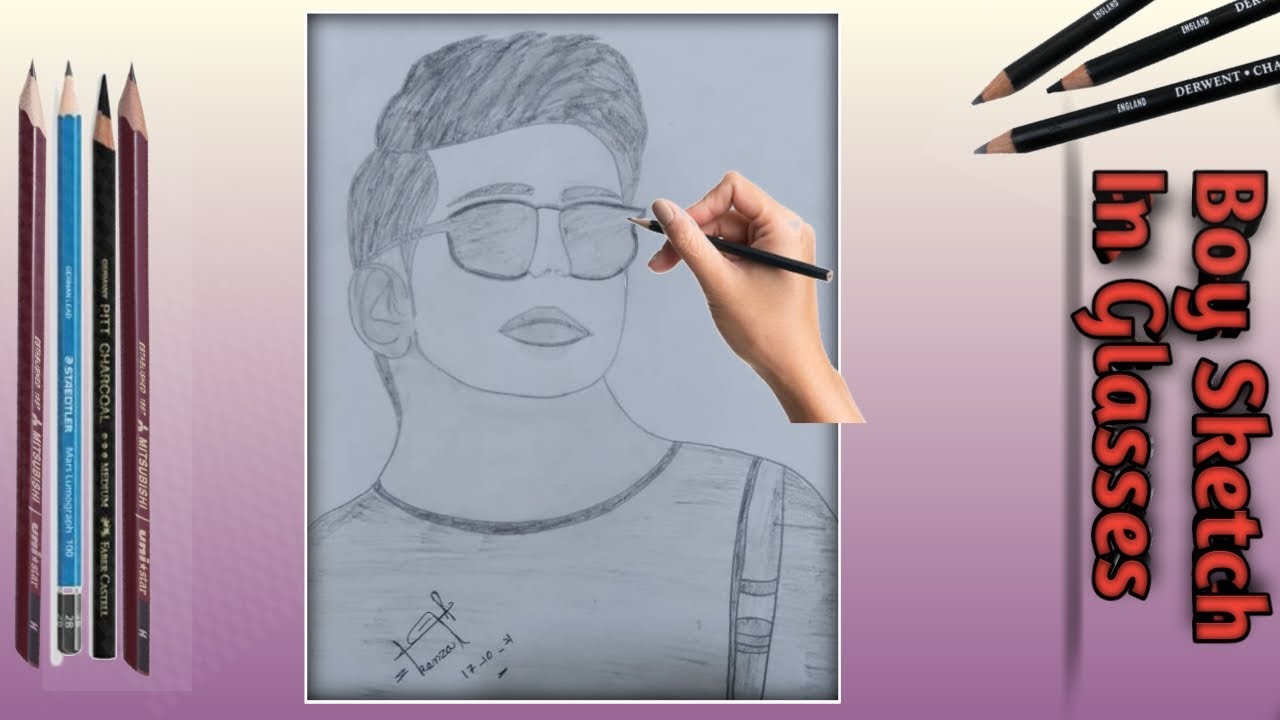 How To Draw Boy With Glasses Sketch |Pencil Art| |Art & Drawing # ...