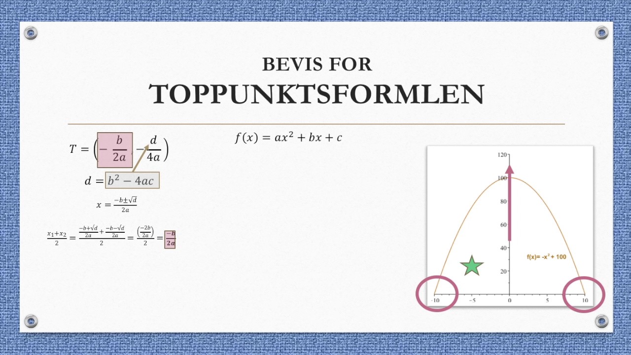 Bevis for toppunktformlen - YouTube