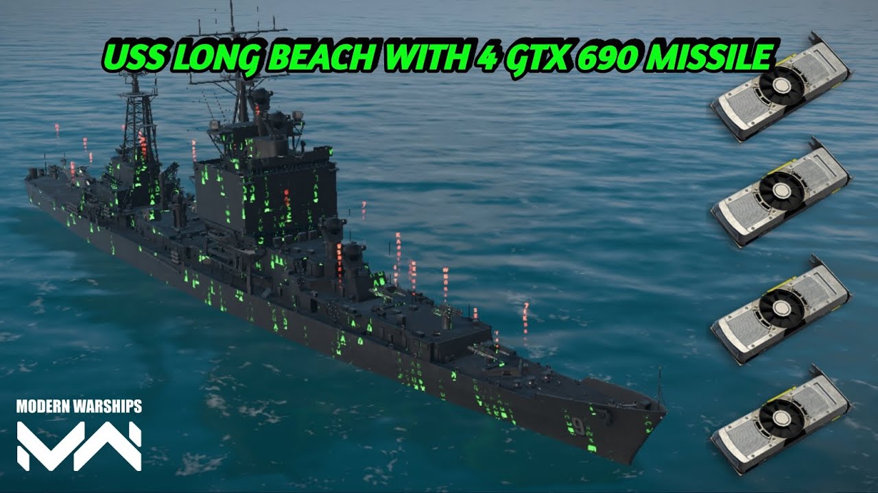 USS Long Beach (CGN-9) with 4 GTX-690 Missiles | Online Gameplay ...