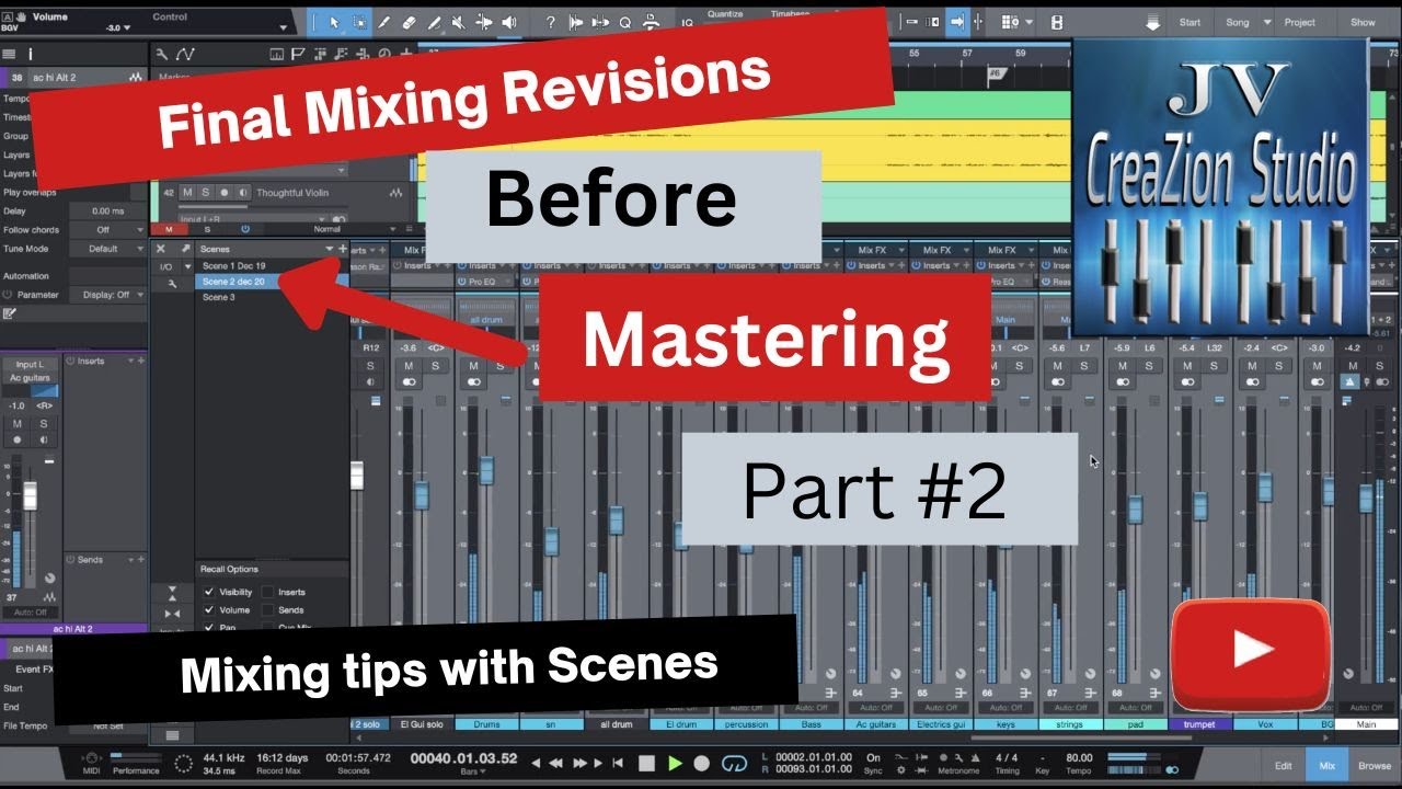 Final mixing revisions before Mastering using scenes / Part 2 - YouTube