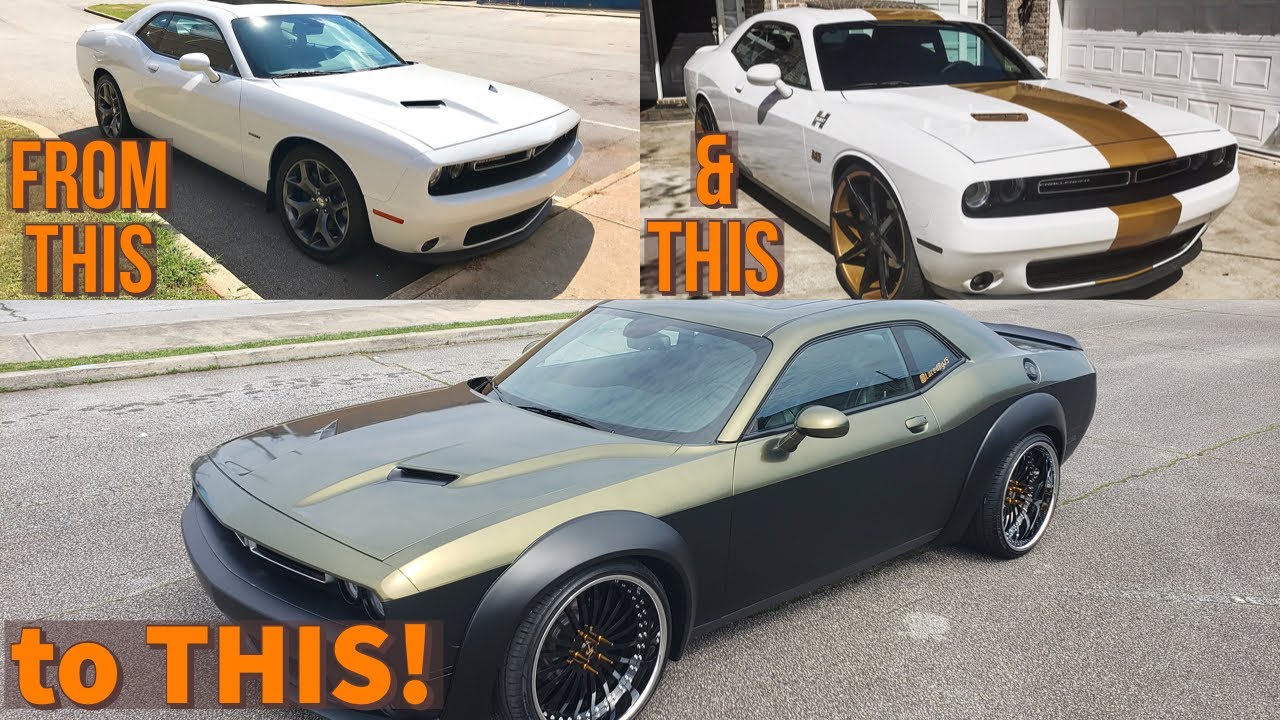 Custom Dodge Challenger Widebody with Two-Tone Vinyl Wrap - YouTube
