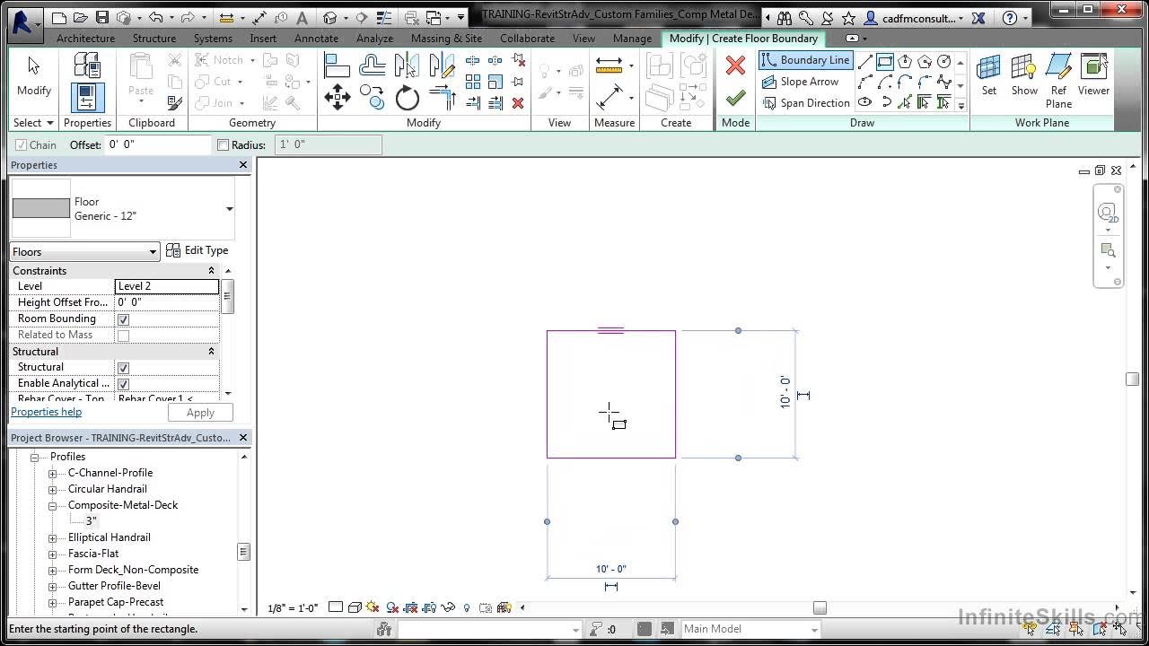 Advanced Revit Structure 2014 Tutorial | Slabs On Composite Metal Decking - Part 2 - YouTube